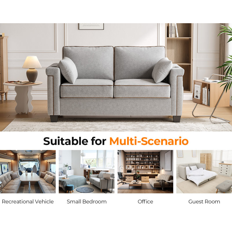 COPIAE 2 in 1 Spacious Sleeper Couch Two Seat Loveseat Sleeper Sofa for Living Room Reviews Wayfair